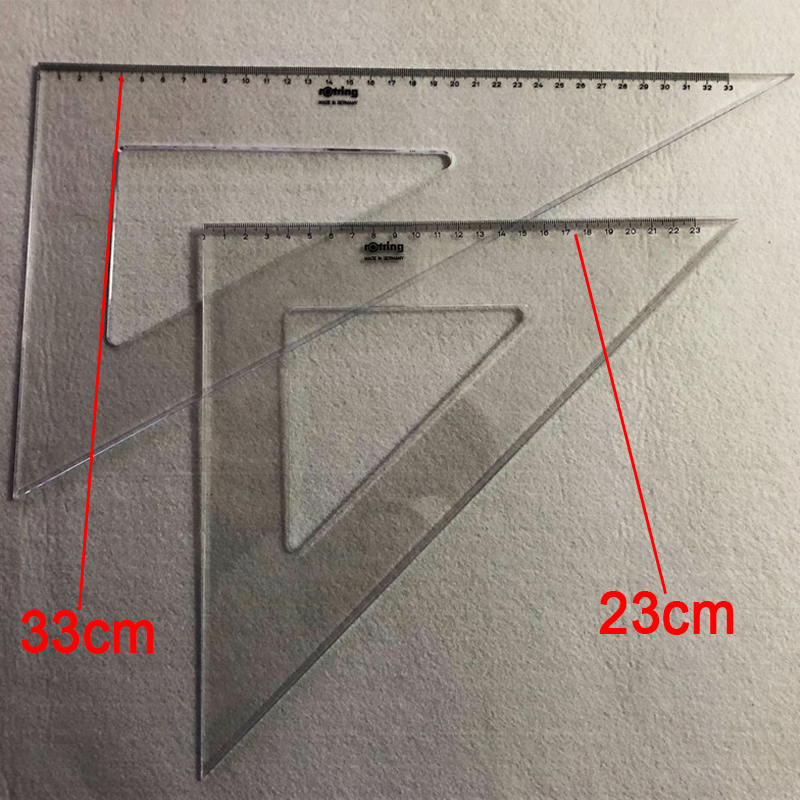 Rotring transparent Set Square Triangular Ruler drawing tools 2pcs/Set ...