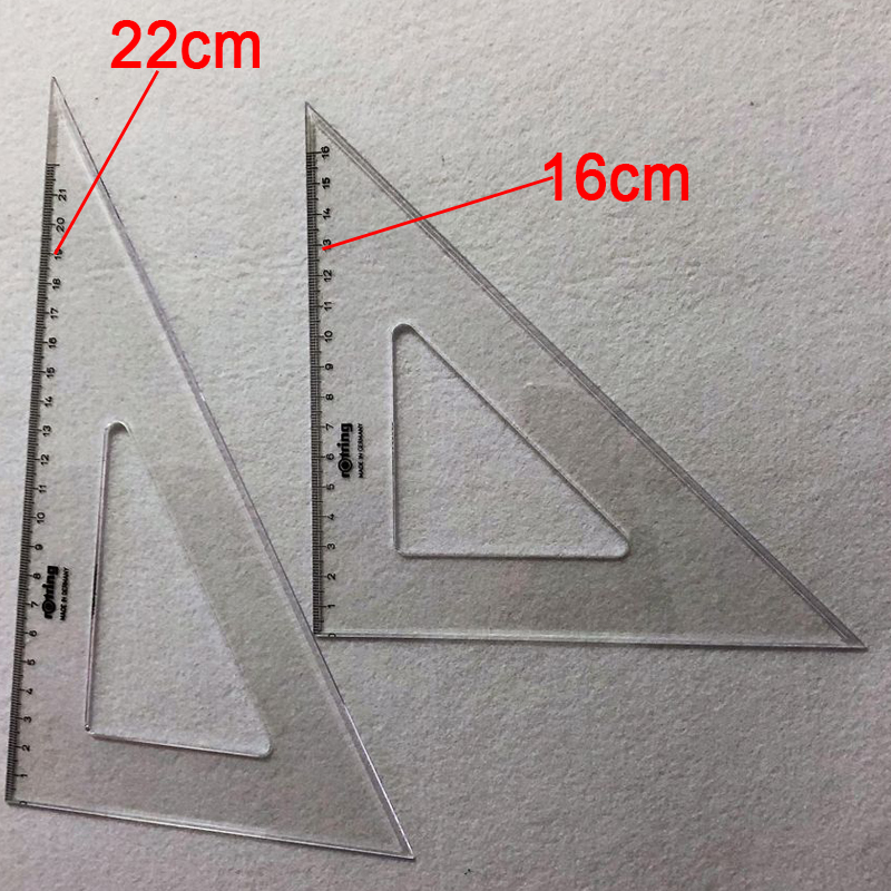 Rotring transparent Set Square Triangular Ruler drawing tools 2pcs/Set ...