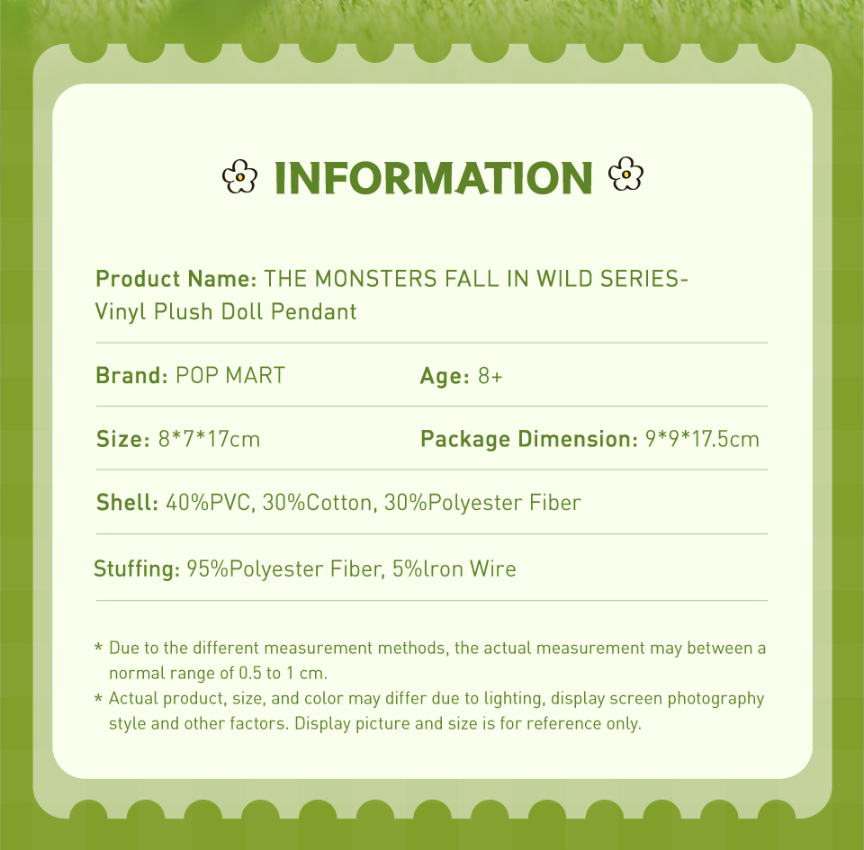 POP MART THE MONSTERS FALL IN WILD SERIES-Vinyl Plush Doll Pendant ...