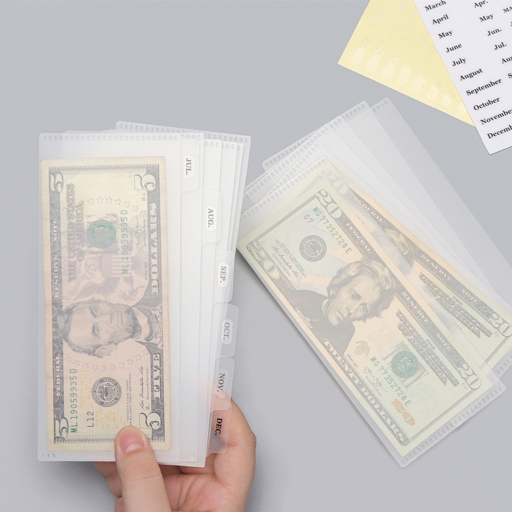 2 Sets Frosted PP Money Envelope Dividers Cash Envelopes Divider ...
