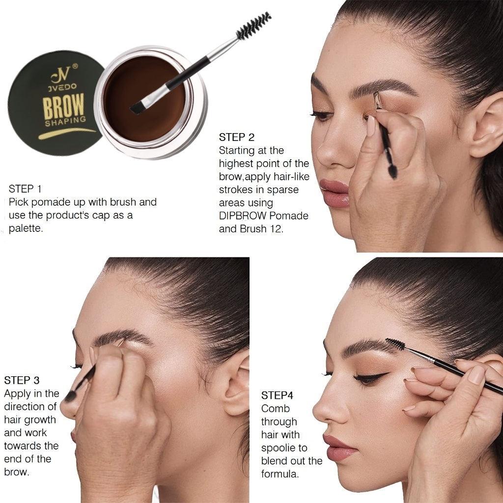 Eyebrow Cream,Brow Color Long Lasting Waterproof Eyebrow Pomade Gel ...