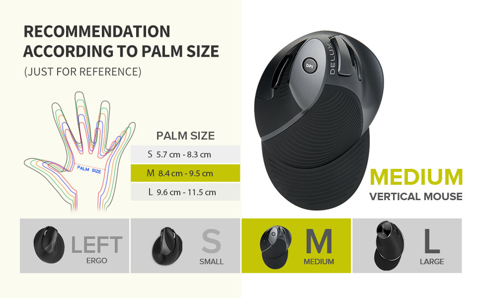 Delux M618Gx Wireless Vertical Ergonomic Optical USB Computer Mouse 2 ...