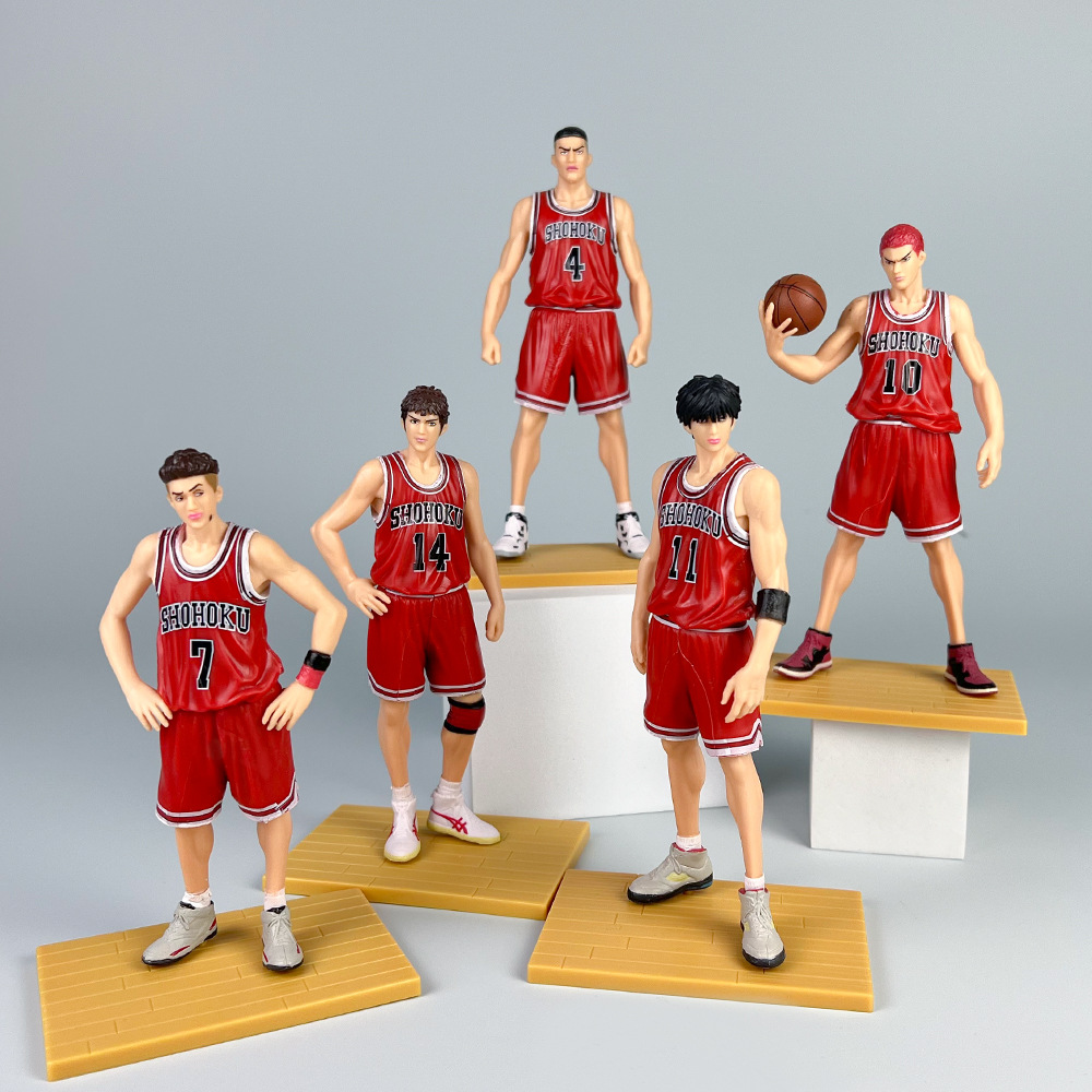 5Pcs/Set 17cm Slam Dunk Anime Figure Sakuragi Hanamichi Rukawa Kaede ...