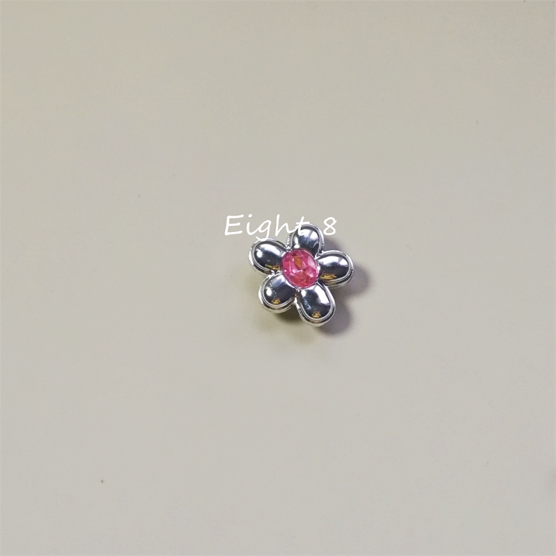 9pcs/set 2024 Punk Style Pink Diamond Bow Croc Jibbits Balloon dog ...