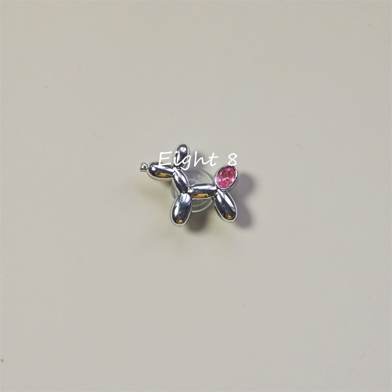 9pcs/set 2024 Punk Style Pink Diamond Bow Croc Jibbits Balloon dog ...
