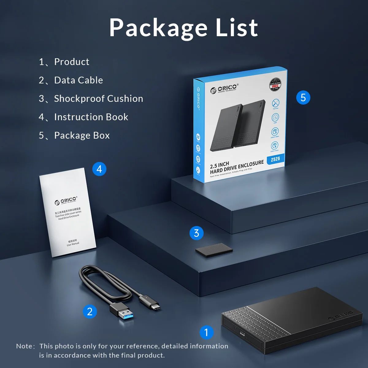 ORICO Type-C HDD Case SATA to USB3.1 HDD Enclosure for 2.5'' HDD SSD ...