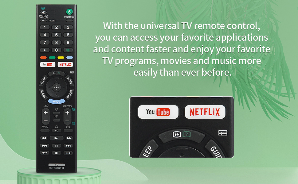 RMT-TX300P Replace for Sony TV Remote Control, for Sony BRAVIA 4K Smart ...