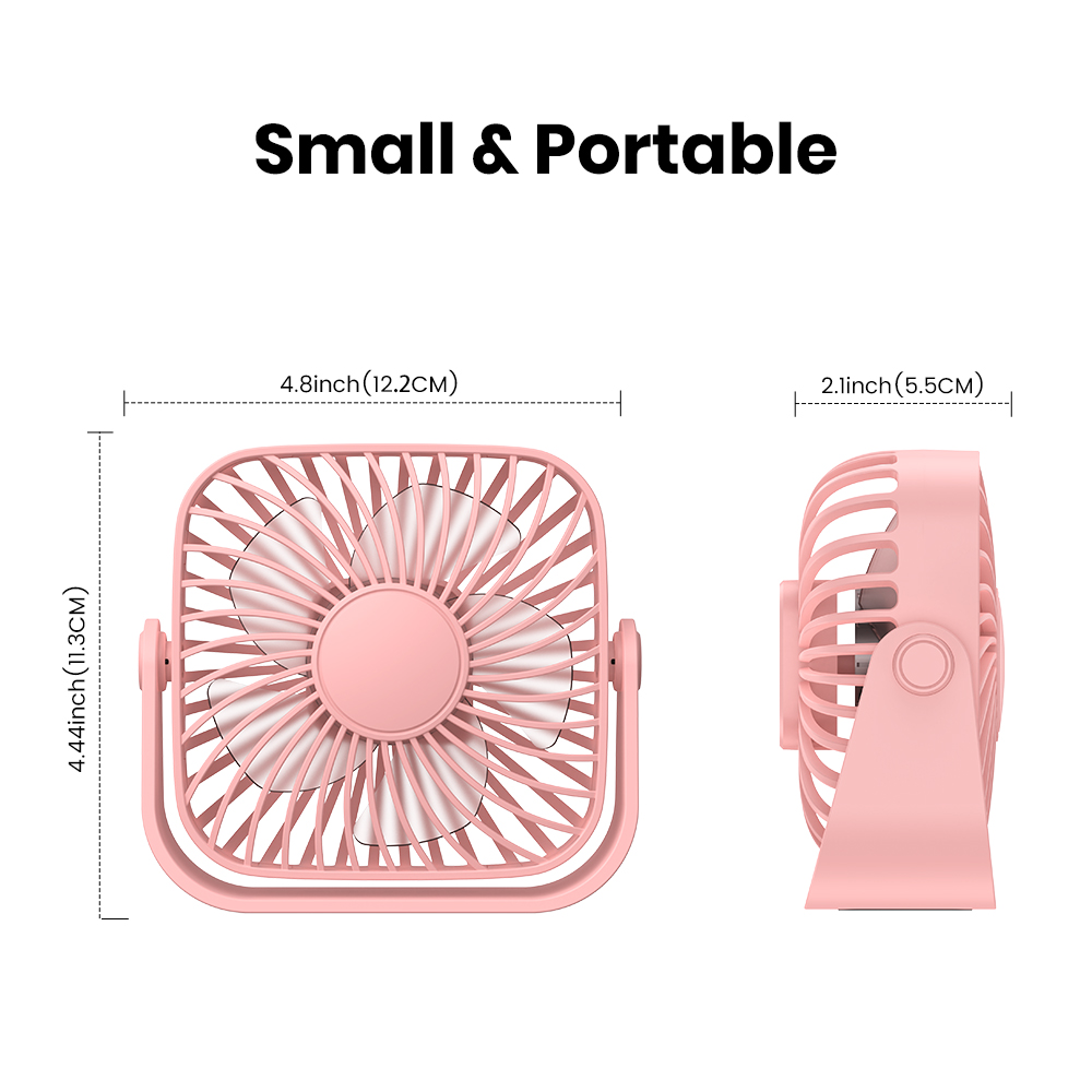 TOPK Portable Desk Fan [USB power] Rechargeable Small Mini Electric ...