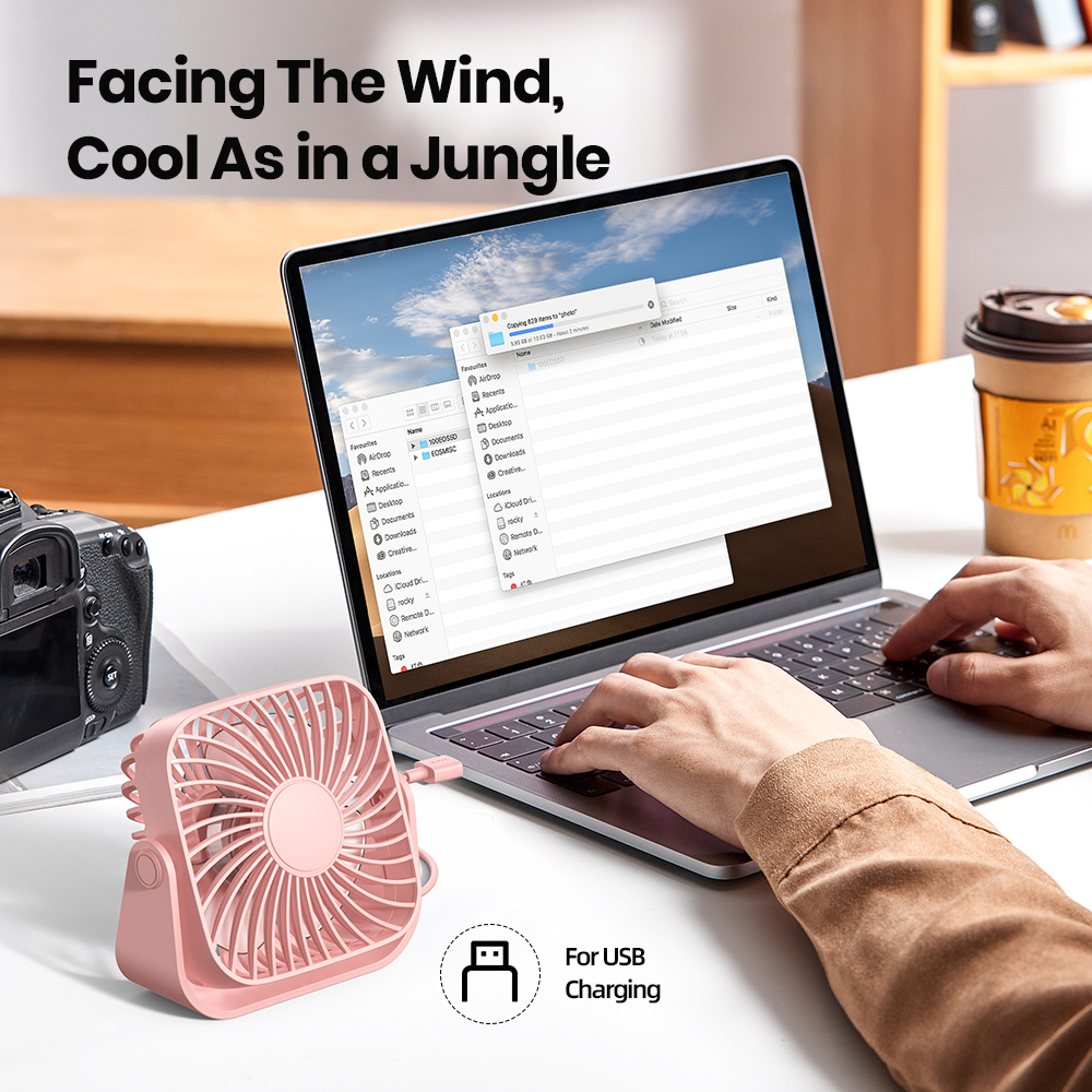 TOPK Portable Desk Fan [USB power] Rechargeable Small Mini Electric ...