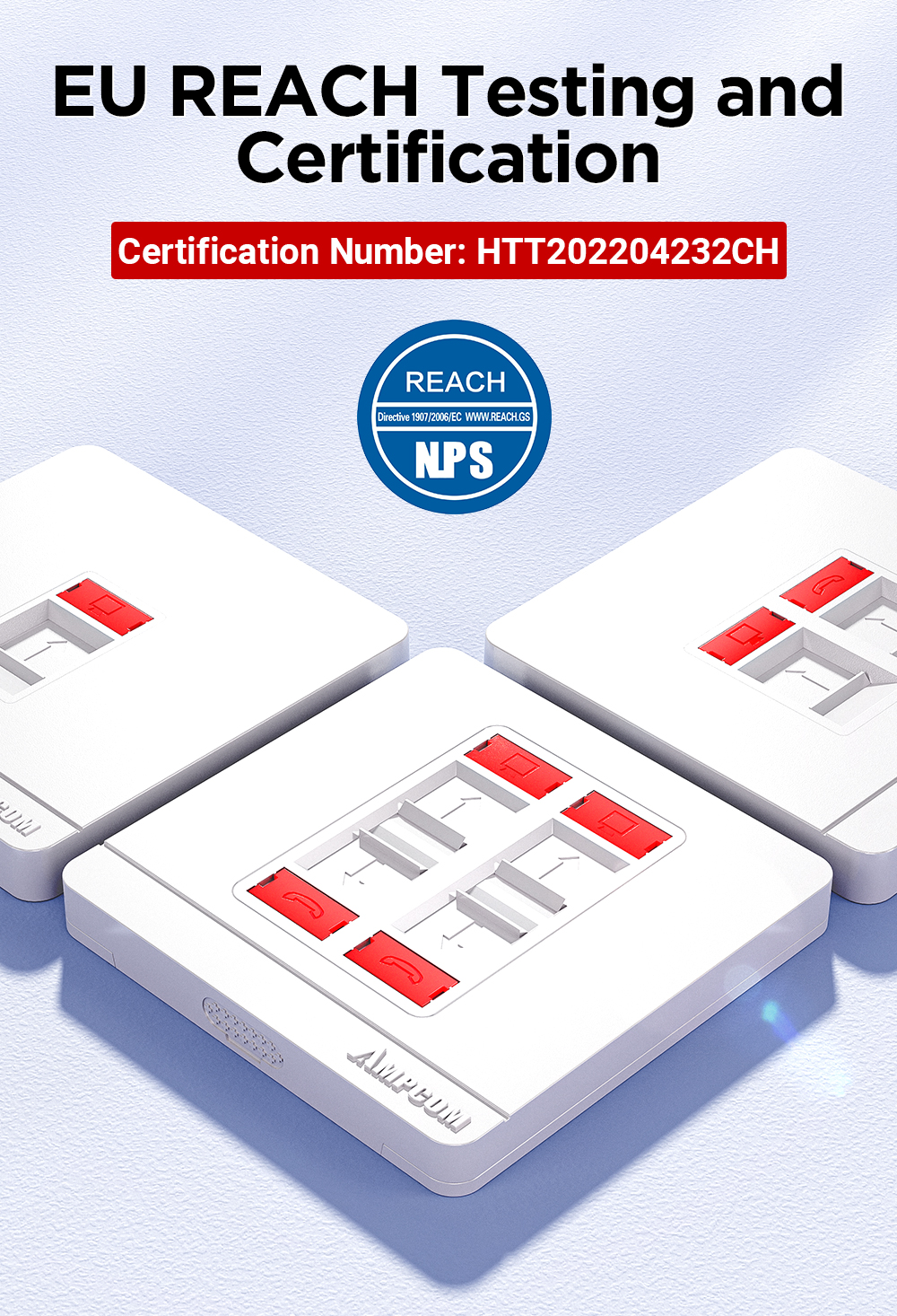 AMPCOM RJ11 RJ45 Faceplate Wall Socket Wallplate Face plate 1-Port 2 ...