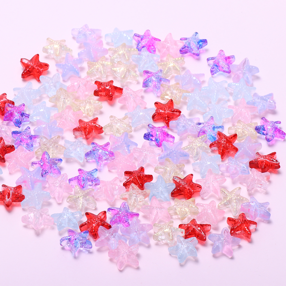 10pcs Starfish Beads Starfish Bead Glass Star Sea Ocean Animal Double ...