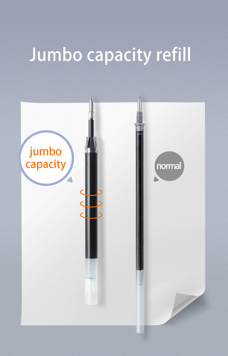 BAOKE Retractable Ball Pen High-capacity 0.5mm/0.7mm/1.0mm Black Gel ...