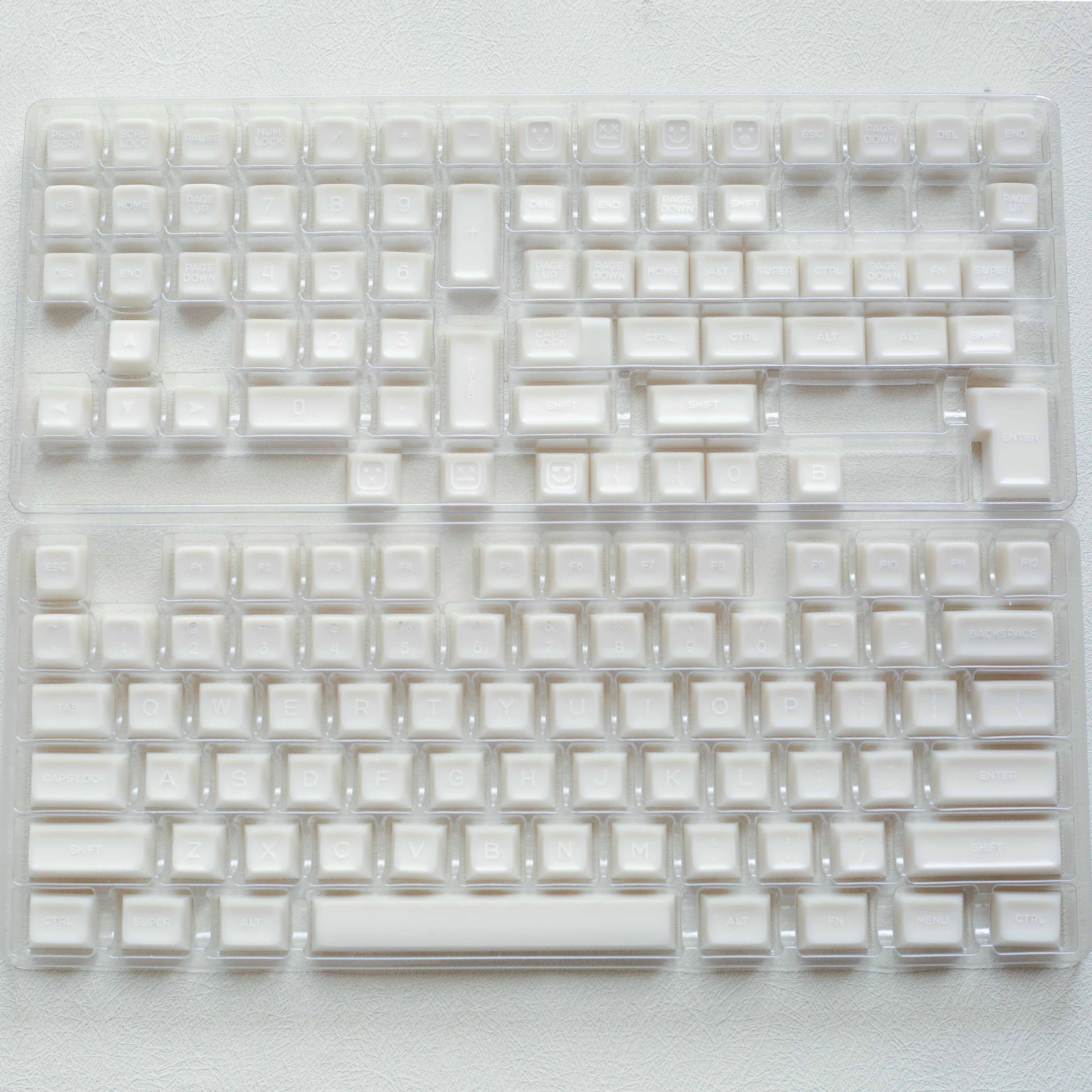Semi-transparent White marble Keycaps PBT Double-shot SA Profile Keycap ...