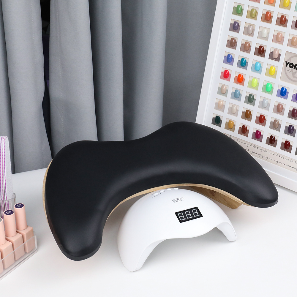 ANGNYA Removable Two-Hand Nail Hand Rest For Nails PU Beveled Nail ...