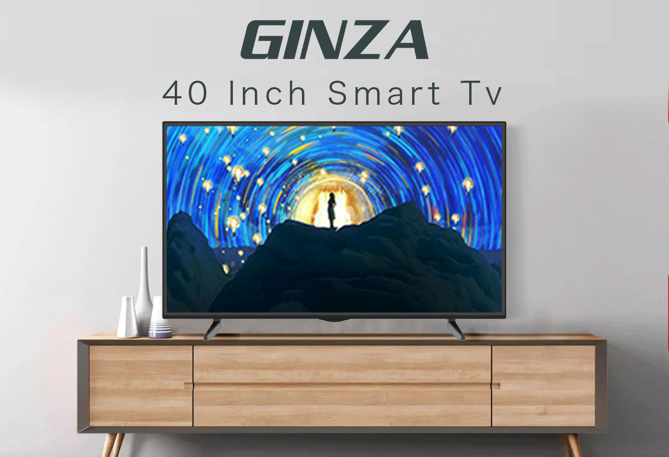 GINZA Smart TV 40 Inch Flat Screen TV 43 inch Slim HD LED TV Black | Shopee Philippines