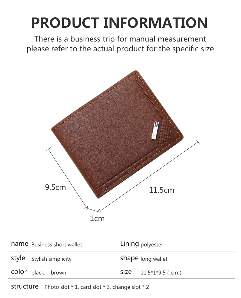 Men Inserts Foldable Wallets Picture Coin Slim Purses Business Money ...