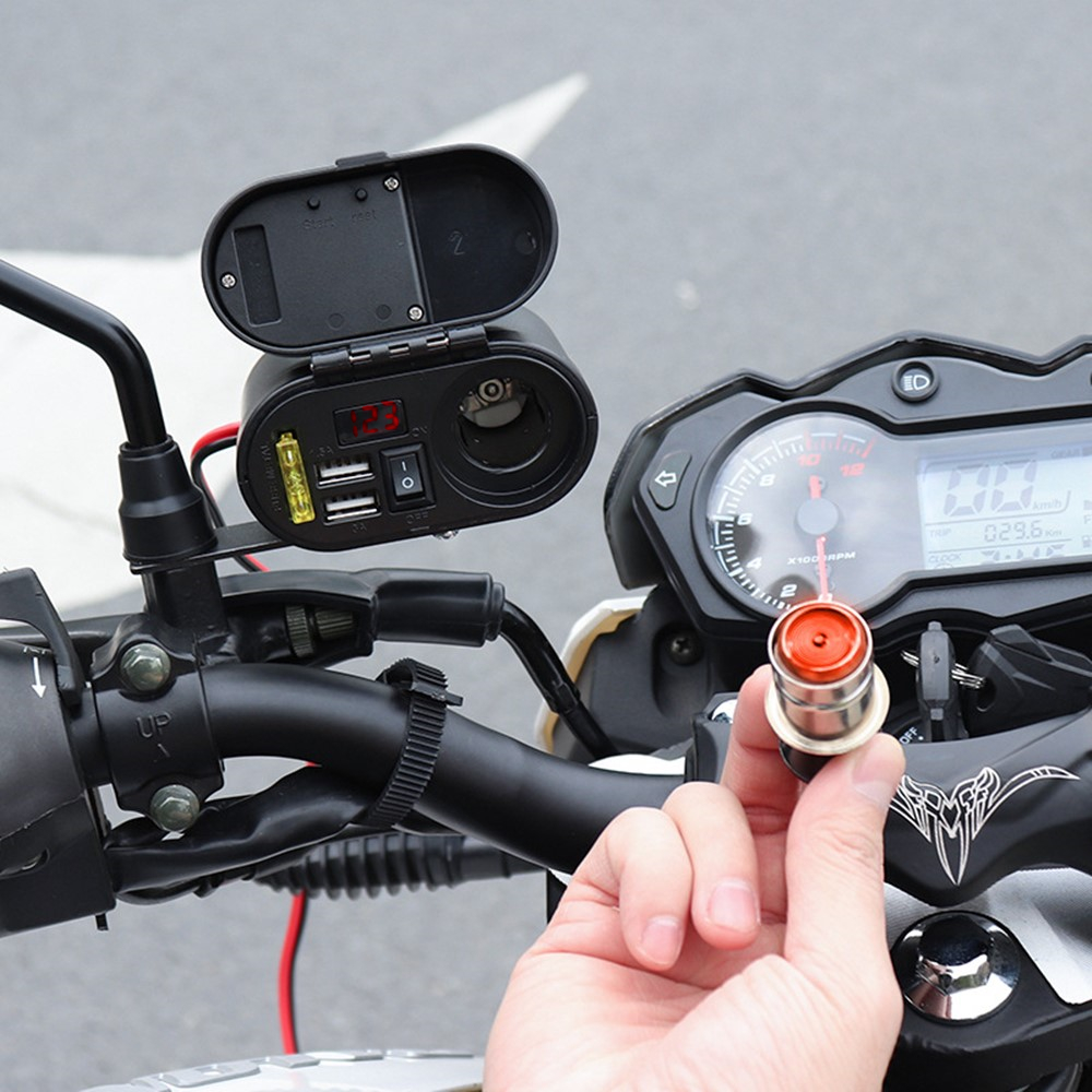 HIFAST Motorcycle Cigarette Lighter Motorcycle USB Charger With Dual ...