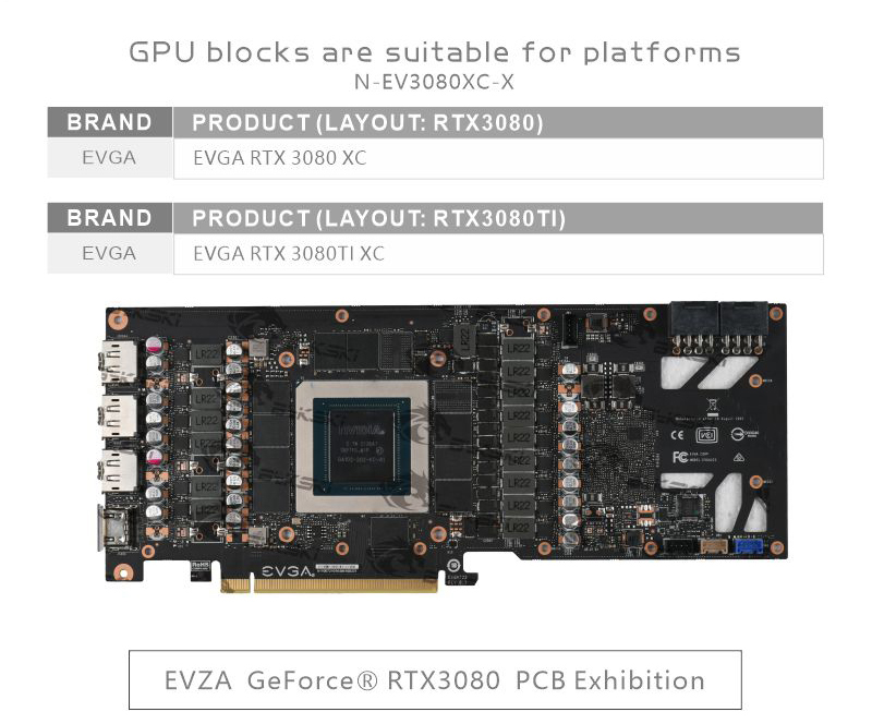 Bykski GPU Water Block for EVGA RTX 3080 XC Graphics Card /Full ...