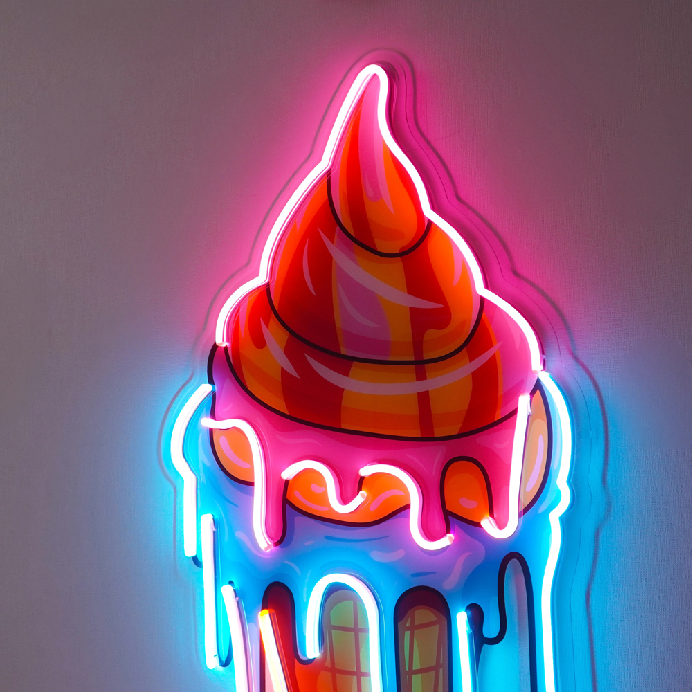 Sweet Ice Cream LED Neon Sign Light Astronaut Cream Space UV Print ...