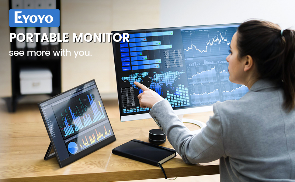 Eyoyo Portable Monitor 15.6 inch IPS 1080P Touchscreen Monitor USB-C ...