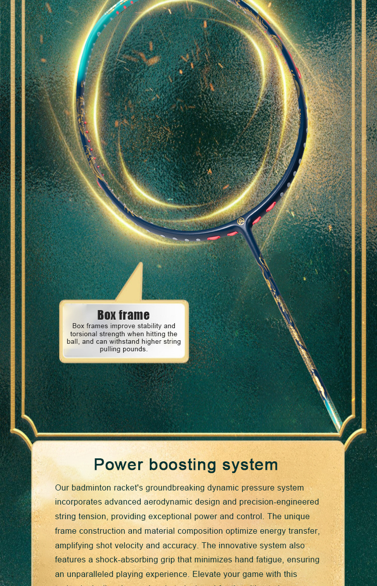 ALP QY2.0 4U Max 38LBS Golden Dragon Pattern Badminton Racket Ori ...