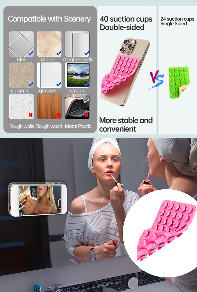 Multifunctional Suction Silicone Cell Phone Holder Double Faced 40 Cups ...
