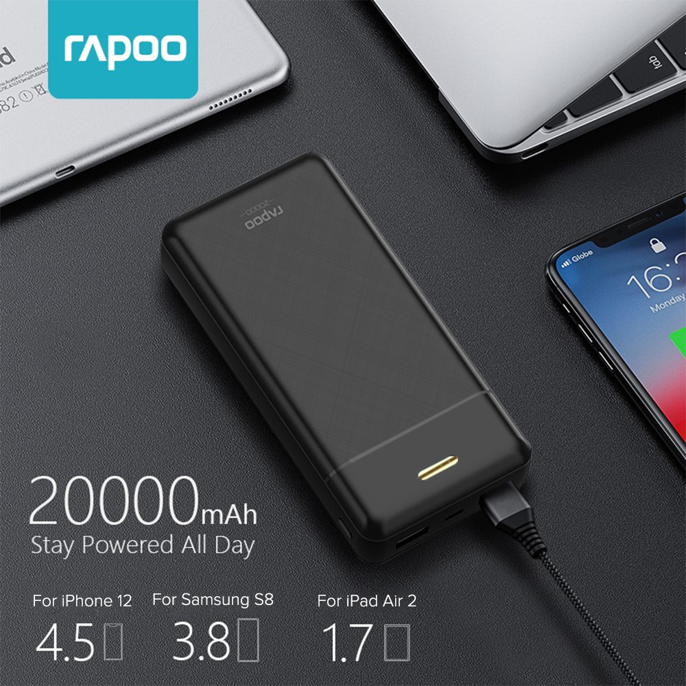 Rapoo Original 12W Powerbank 2 Input and 2 Ouputs 5V 2A Power Bank ...