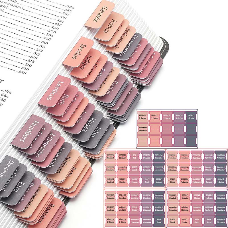Bible Tabs, 75 Tabs Index Bible Sticker Tabs for Women Men Kids, Bible ...