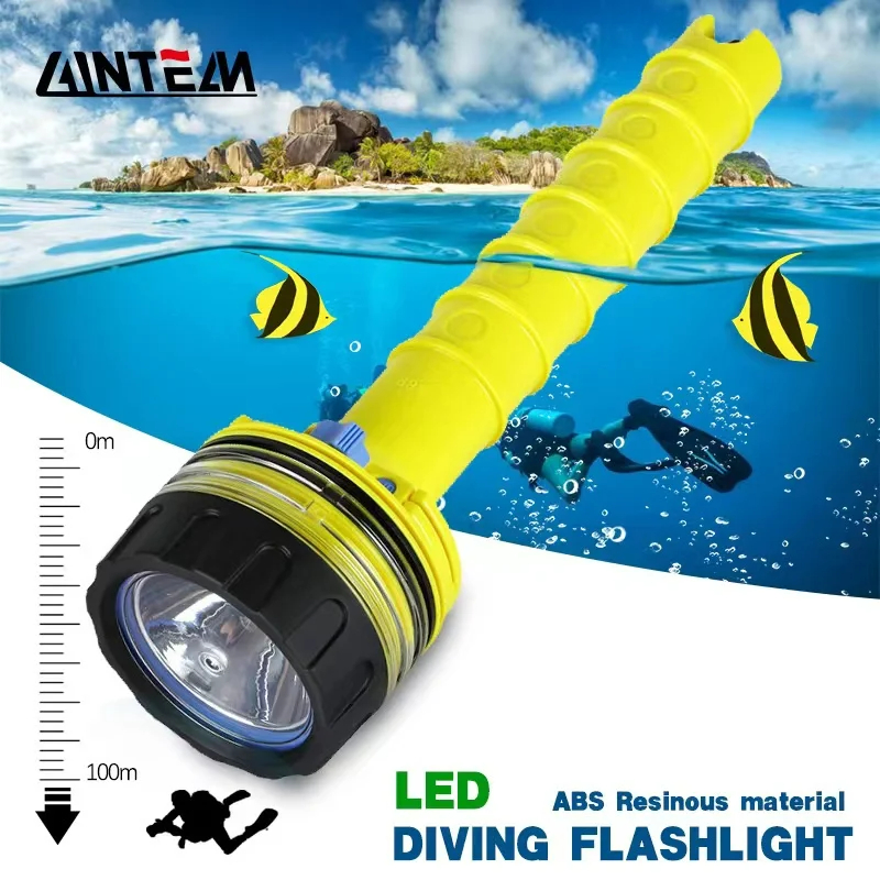 ZC Scuba Diving Flashlight Underwater Waterproof LED Diver Light ...