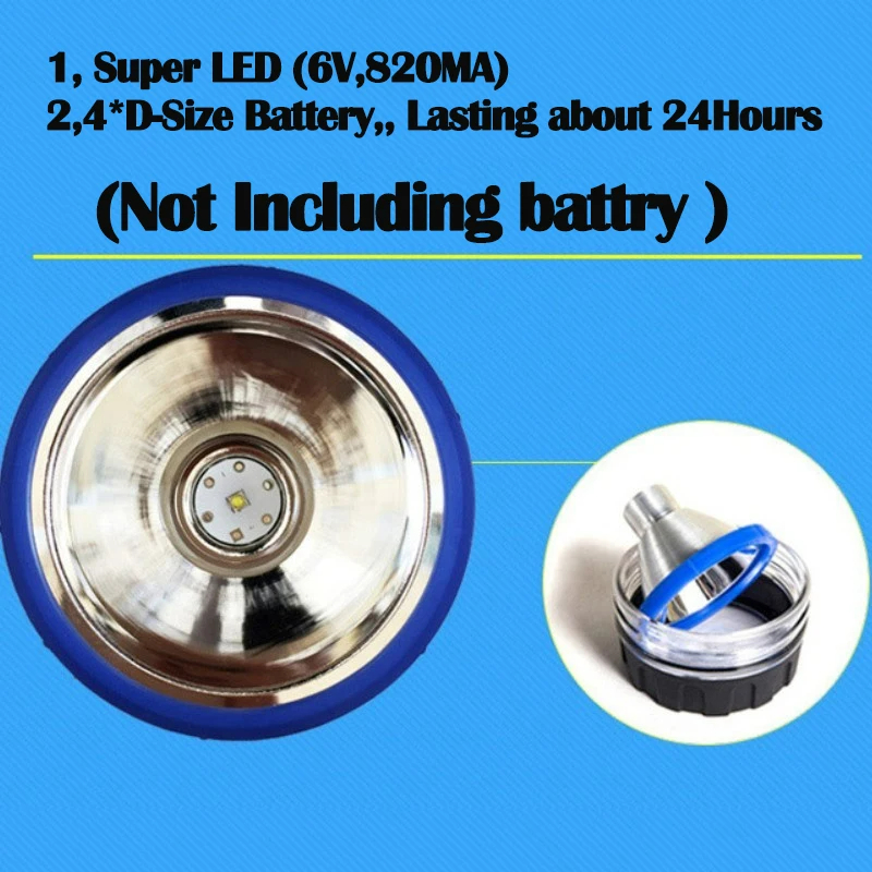 ZC Scuba Diving Flashlight Underwater Waterproof LED Diver Light ...