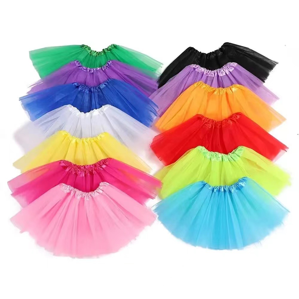 Wholesale 30cm Girls Tulle Tutu Skirts Toddler Kids Three Layers Ballet ...
