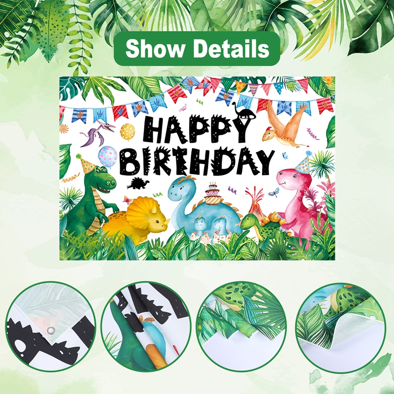 Dinosaur Theme Party Decorations Set Happy Birthday Backdrop Table ...