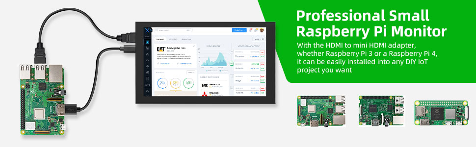 APROTII 7 inch 1024x600 IPS Portable Monitor, 5-Points Capacitive ...