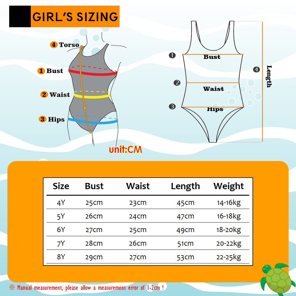 Girls Fashion Beach One-Piece Swimsuit Mermaid Unicorn Flamingo ...