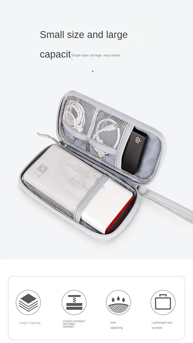 Large Waterproof Travel Organizer Bag: Portable Cable Storage Pouch ...