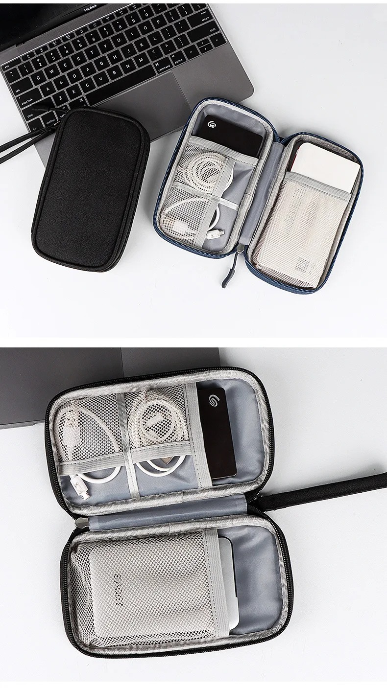 Large Waterproof Travel Organizer Bag: Portable Cable Storage Pouch ...