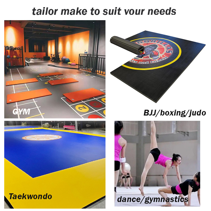 BJJ Gym Boxing Mat Custom Floor for Taekwondo Judo Wrestling Jiu Jitsu ...