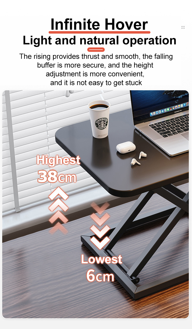 32 Inch Adjustable Sitting Standing Convertible Desk Workstation Riser ...