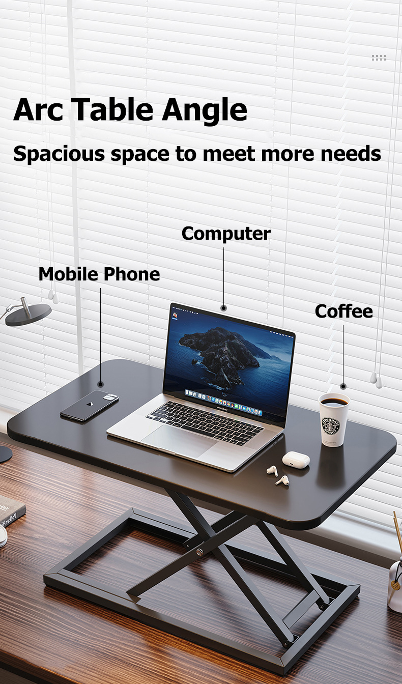 32 Inch Adjustable Sitting Standing Convertible Desk Workstation Riser ...