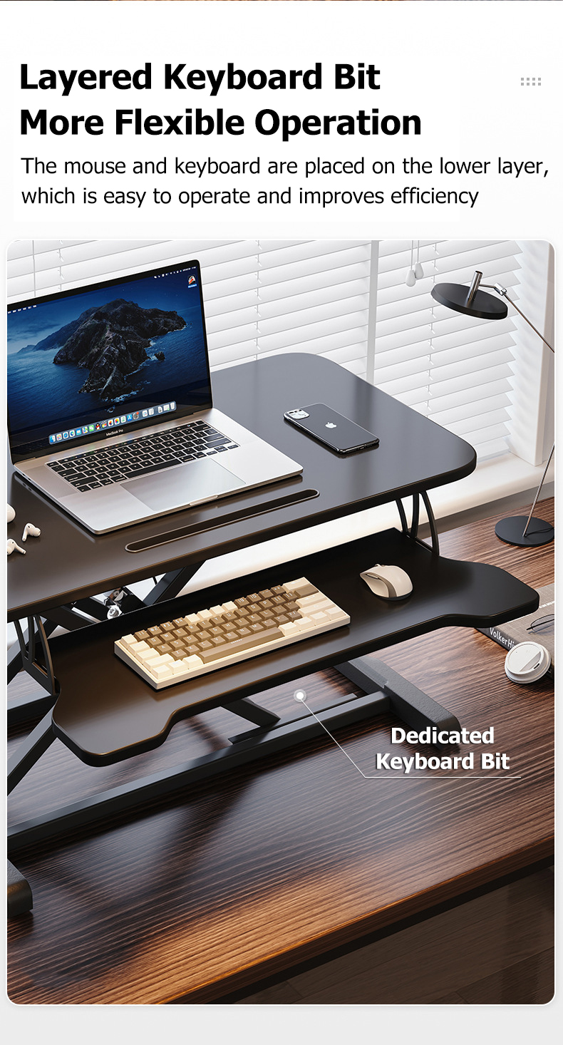 32 Inch Adjustable Sitting Standing Convertible Desk Workstation Riser ...