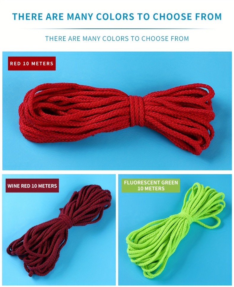 Colorful Cotton Rope 5mm Thick 10m diy Hand-woven Cotton Thread Rope ...