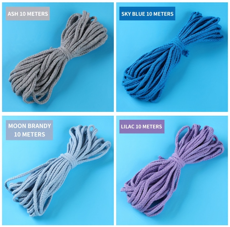 Colorful Cotton Rope 5mm Thick 10m diy Hand-woven Cotton Thread Rope ...
