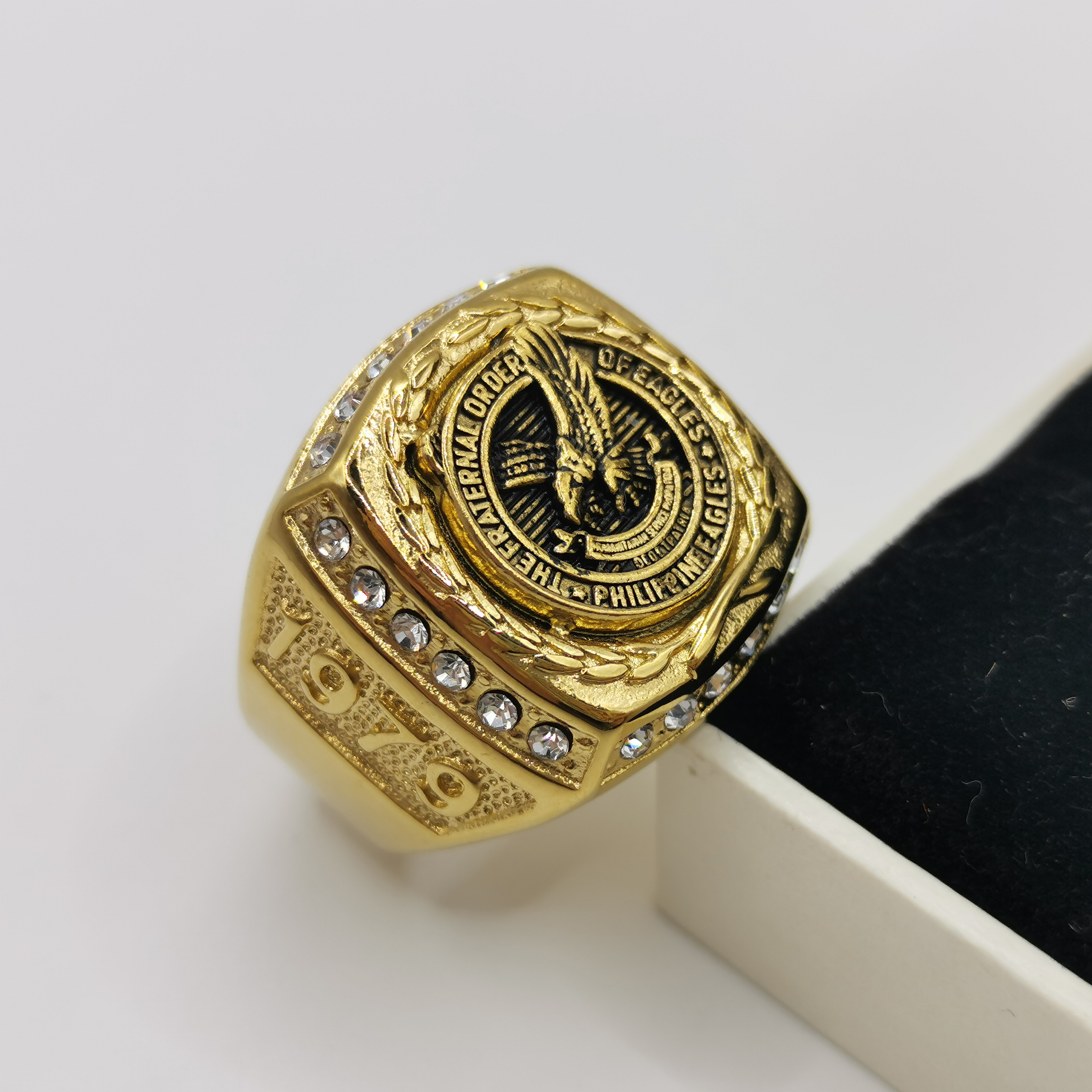 Eagle Kuya Bull Ring TFOE-PE Gold Plated Stainless Steel with Shining ...