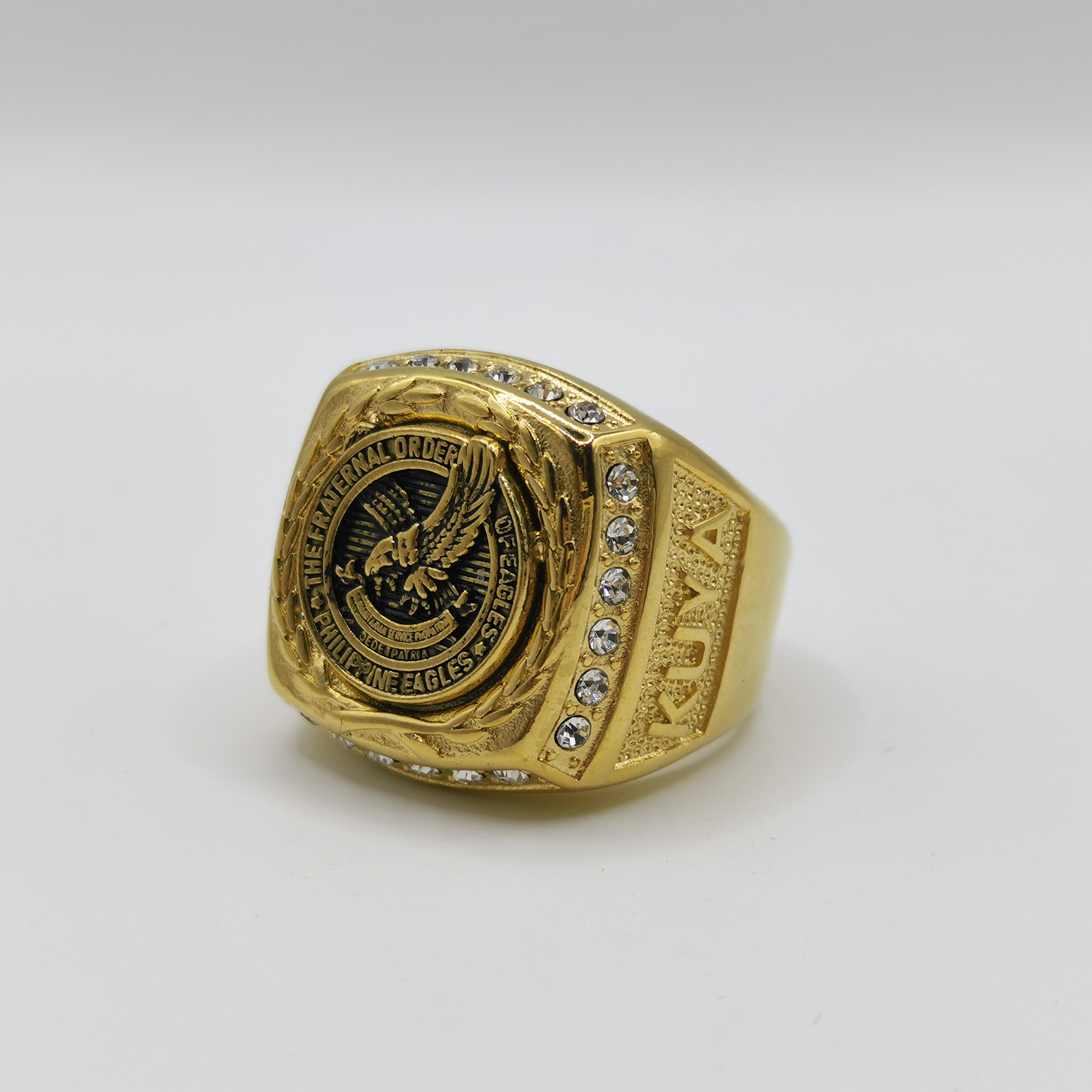 Eagle Kuya Bull Ring TFOE-PE Gold Plated Stainless Steel with Shining ...