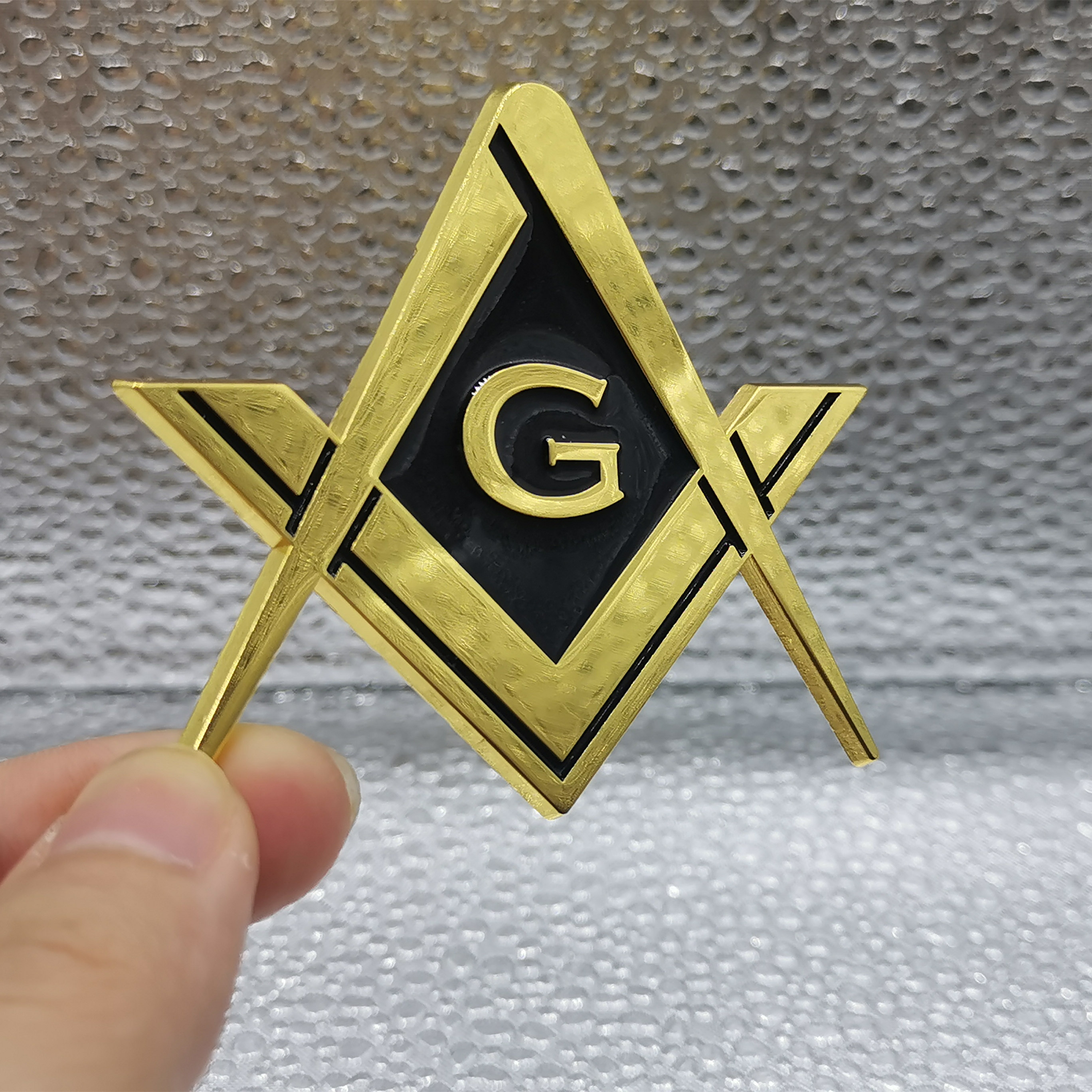 Gold Silver Metal Masonic Emblem for Car Sticker Waterproof Design 3M ...