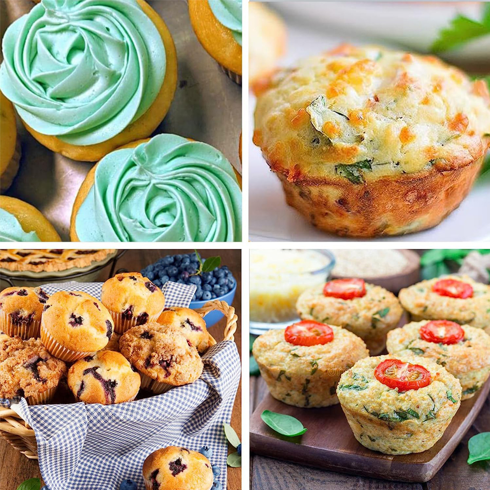 Silicone Muffin Baking Pan & Cupcake Tray 12 Cups/24 Cups - Nonstick ...