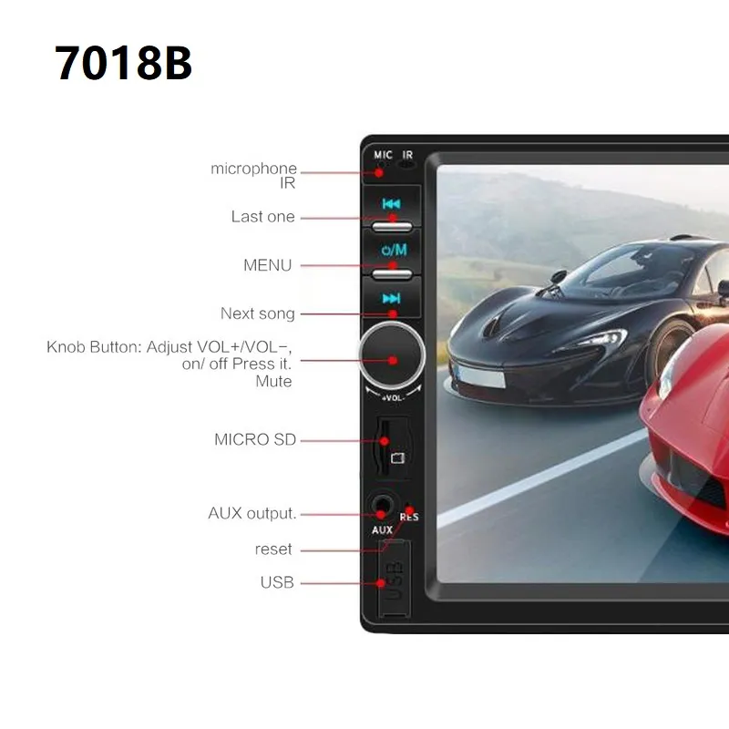 Carstorm 2 Din 7 inch Car Stereo Audio Radio Bluetooth MP5 Player ...