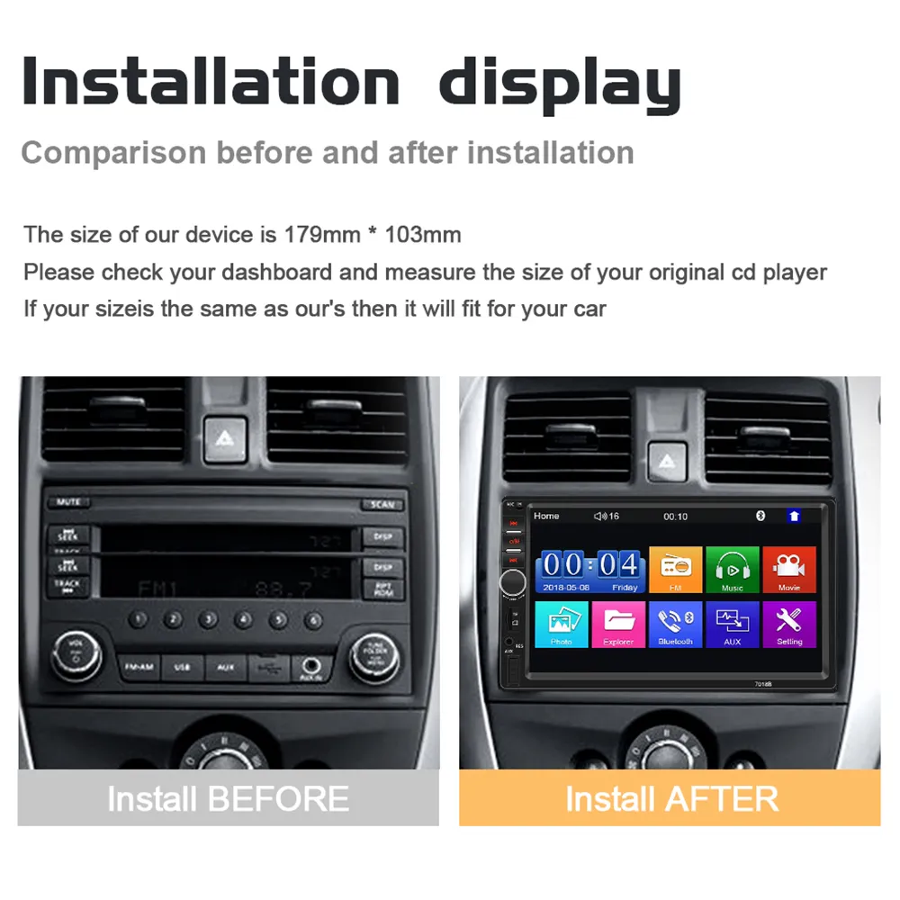 Carstorm 2 Din 7 inch Car Stereo Audio Radio Bluetooth MP5 Player ...