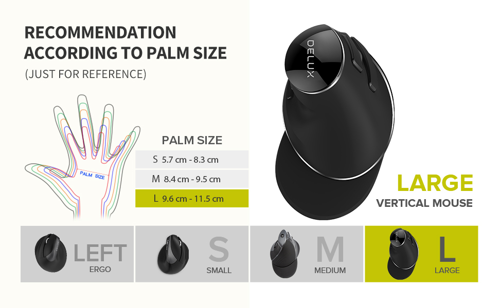 Delux M618PD 2.4G Wireless Bluetooth Ergonomic Vertical Rechargeable ...