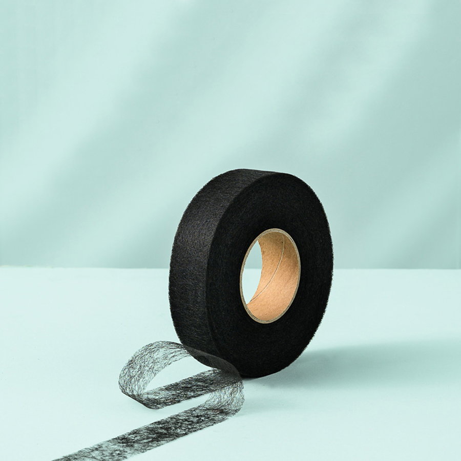 2 Rolls 70Y/64M White/Black Double-sided Interlining Adhesive Fabric Fusing Cloth Iron on Hem ...